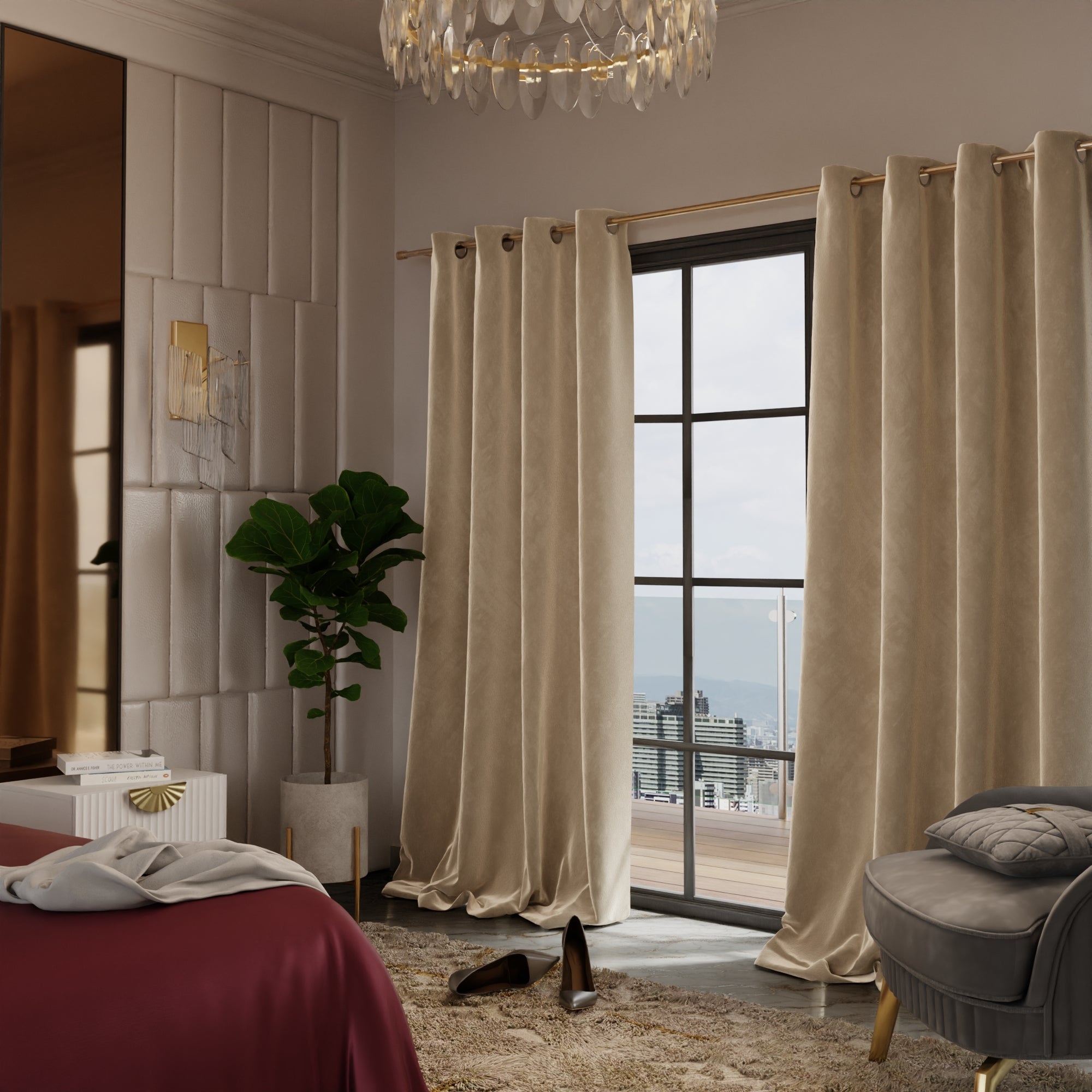 Ivory Elegance - Pack of 2 Velvet Curtains – Stoa Paris