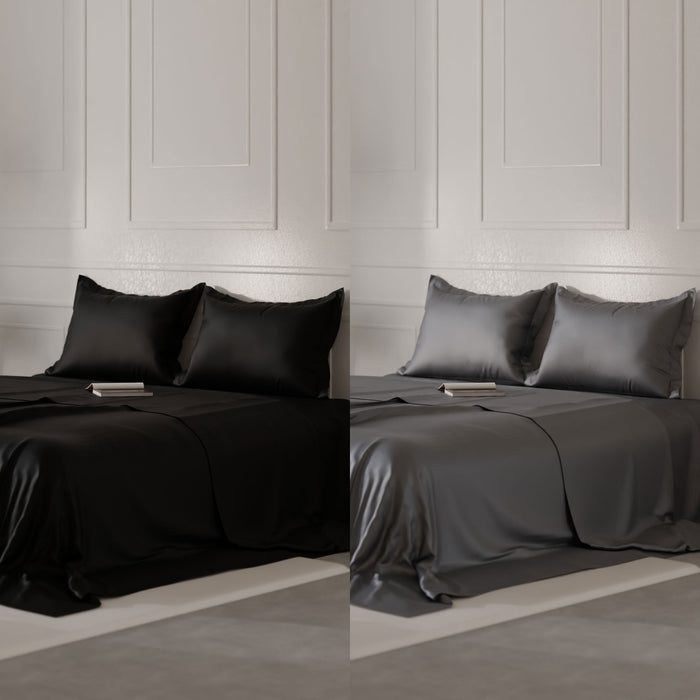 Midnight Black - Twilight Embrace Double Bedsheet Bundle – Stoa Paris